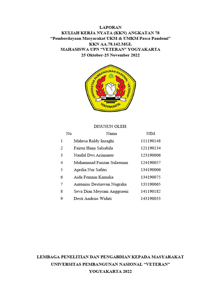 Laporan KKN New Revisi | PDF