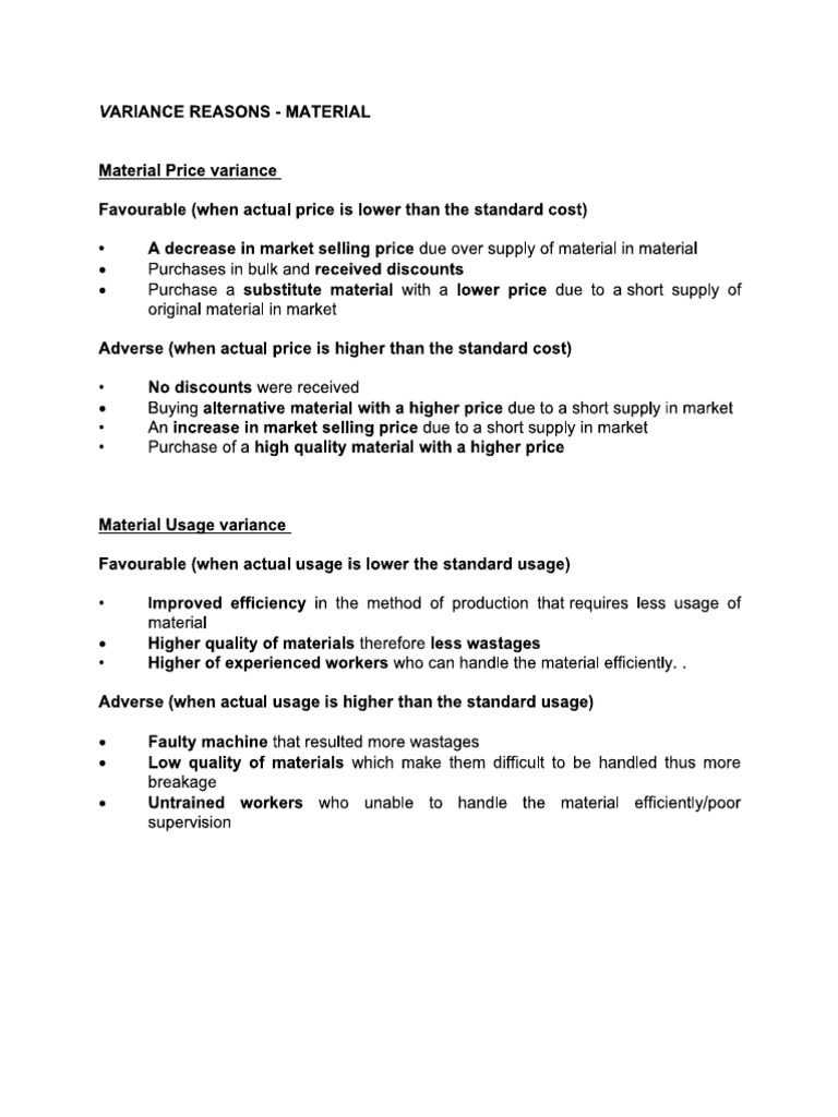 Variance Reason Maf | PDF