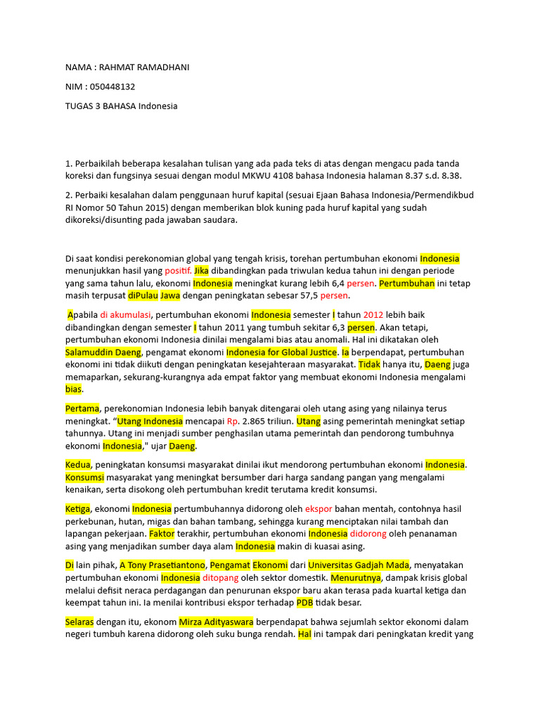 Tugas 3 Bahasa Indonesia | PDF | Ilmu Sosial