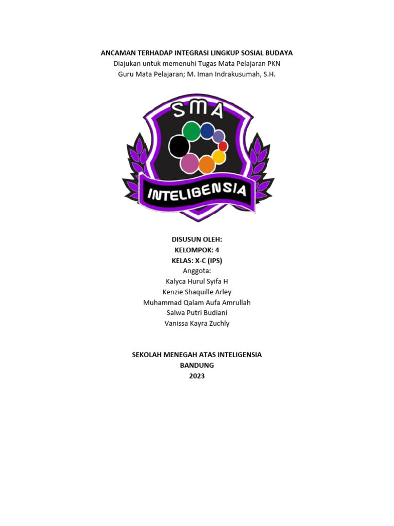 PKN Kel 4 X-C Sosial Budaya | PDF