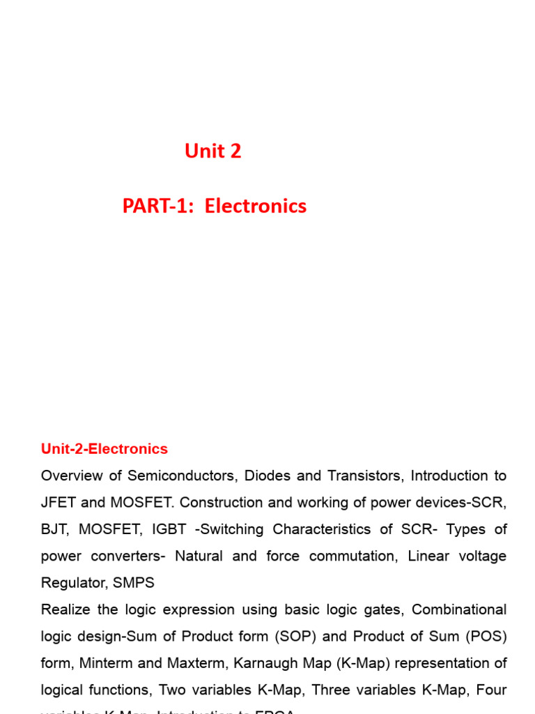 Unit 2 Part1 | PDF | Bipolar Junction Transistor | Field Effect Transistor