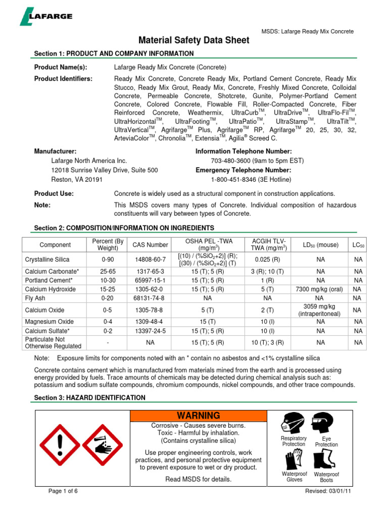 Lafarge Ready Mix Concrete | PDF | Concrete | Resource Conservation And ...