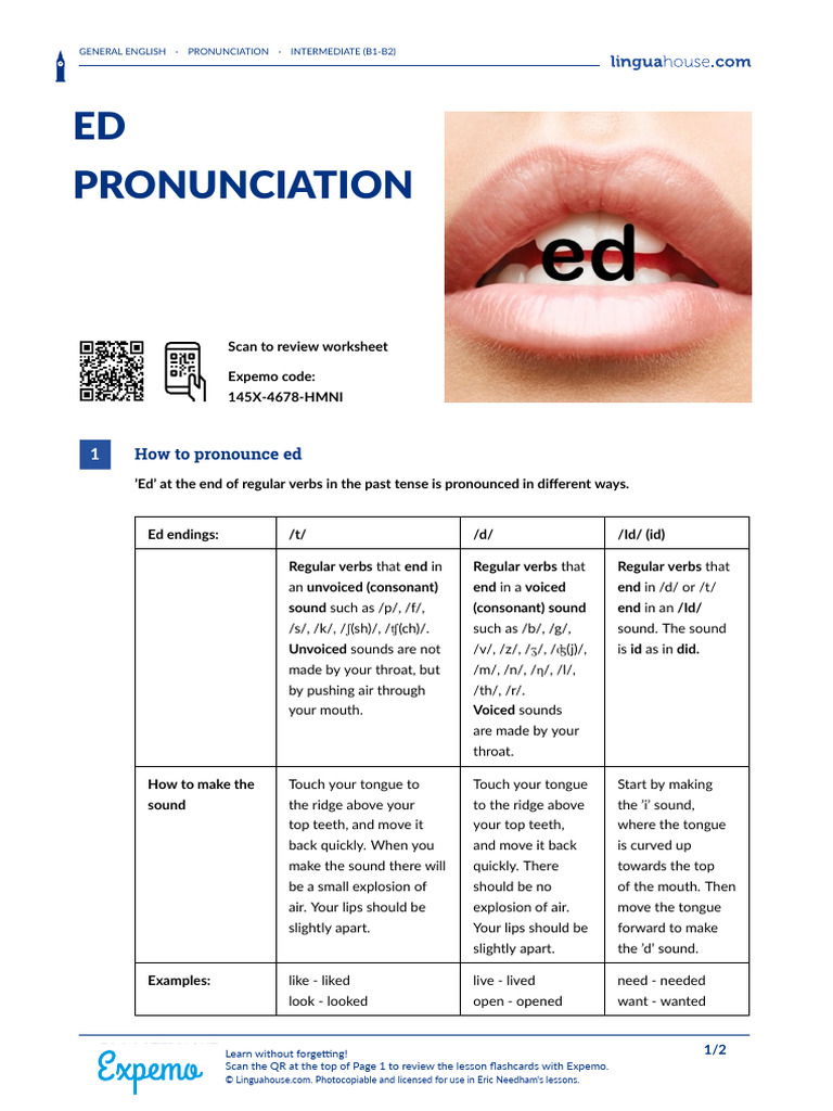 Ed Pronunciation British English Student Ver2 | PDF | English Language ...