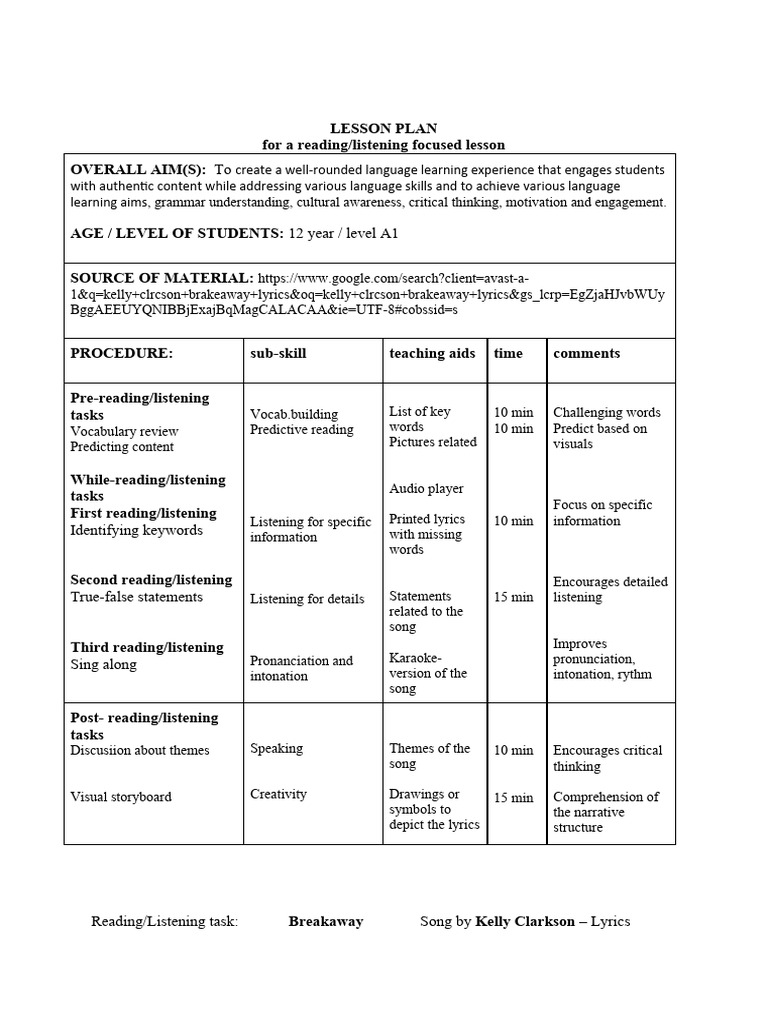 LESSON PLAN - Authentic Text | PDF | Lesson Plan | Learning