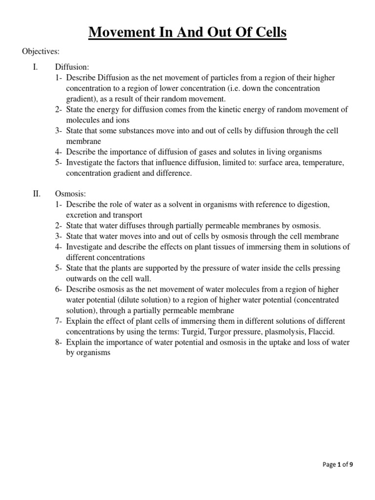 Diffusion and Osmosis in Cells | PDF | Osmosis | Diffusion