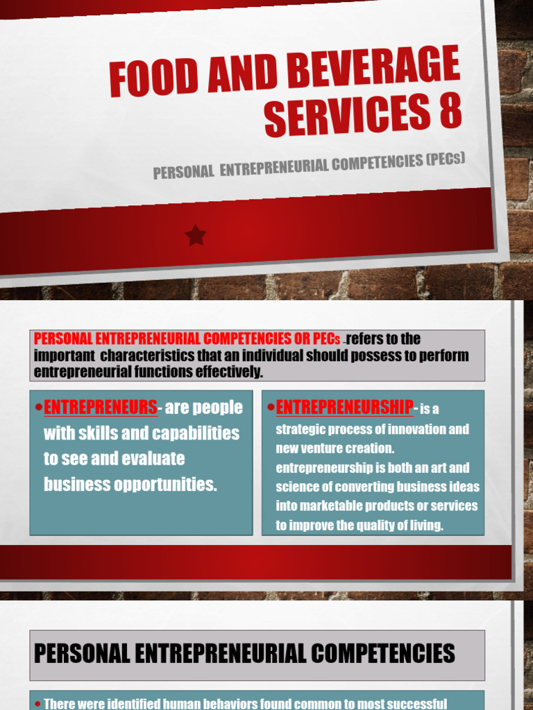 FBS PECs | PDF | Entrepreneurship | Goal