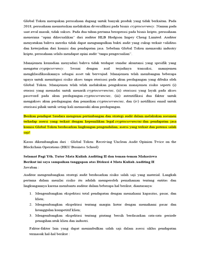 Strategi Audit Global Token Cryptocurrency | PDF