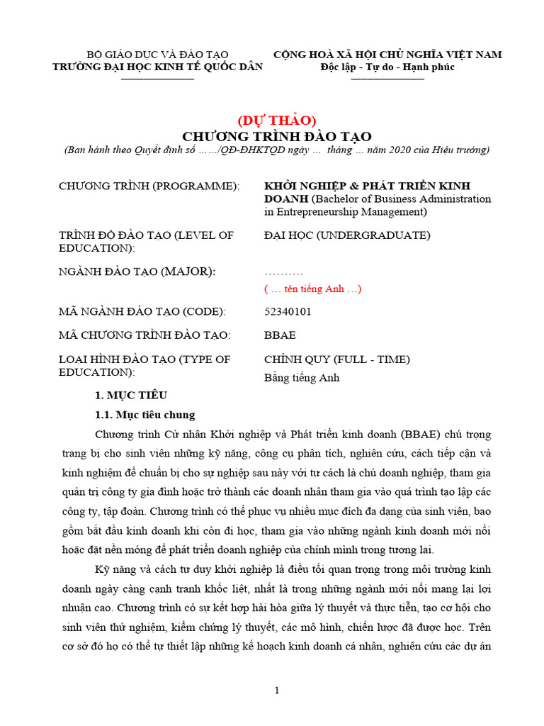 Khung CTĐT - BBAE K62 (D TH O) | PDF