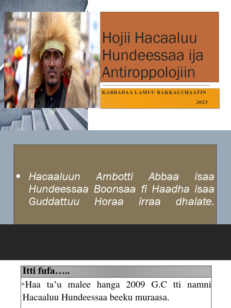 Hacaaluu Hundeessaa Ija Antiroppolojiin | PDF