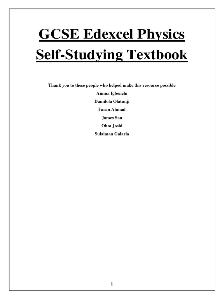GCSE Edexcel Physics Self-Study Guide | PDF | Force | Momentum