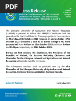 LUANAR - ODeL CALL FOR APPLICATIONS FOR ADMISSION INTO UNDERGRADUATE ...