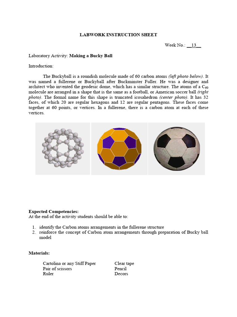 Bucky Ball Model Creation Guide | PDF | Fullerene | Materials