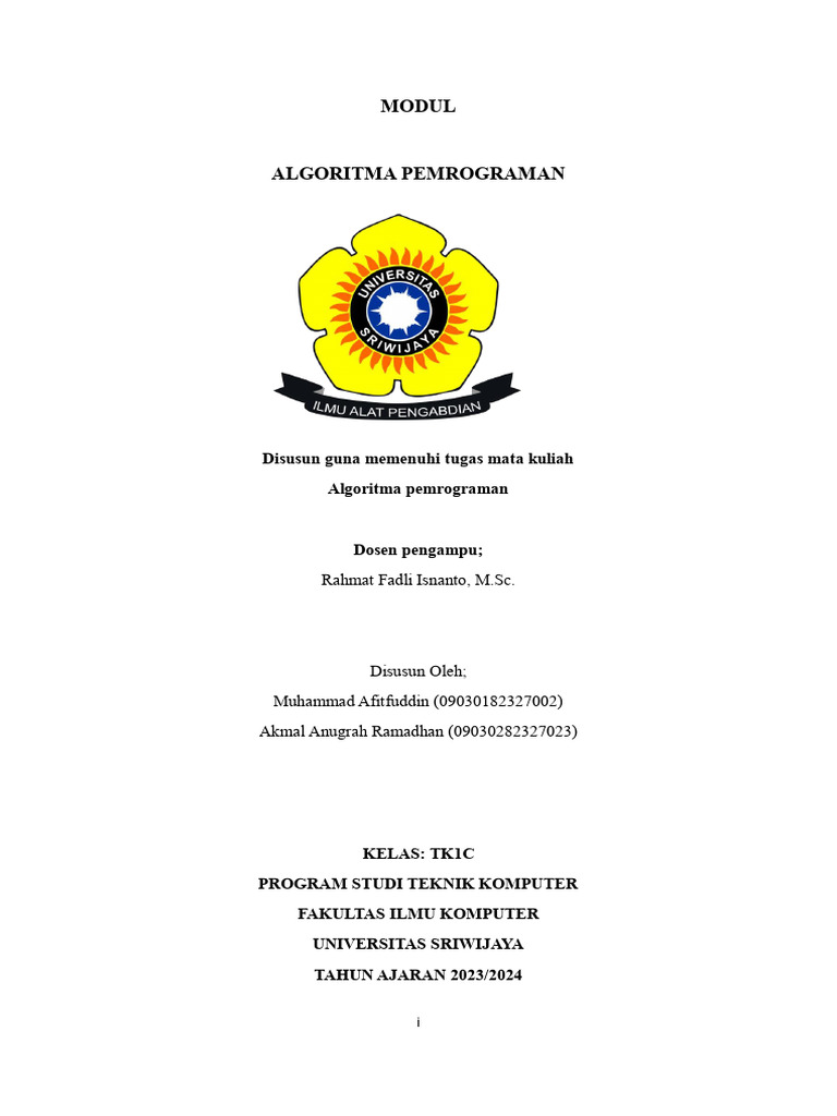 Modul Algoritma Pemrograman | PDF Modul Algoritma Pemrograman | PDF