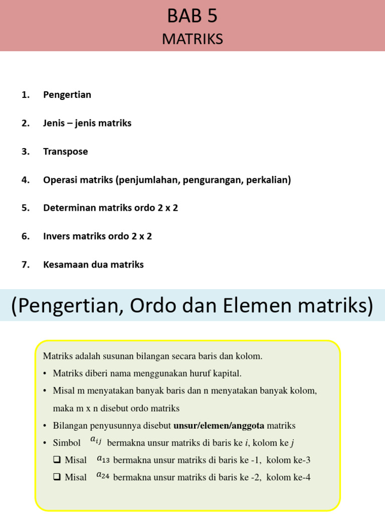 Panduan Lengkap Matriks | PDF | Metode & Bahan Ajar
