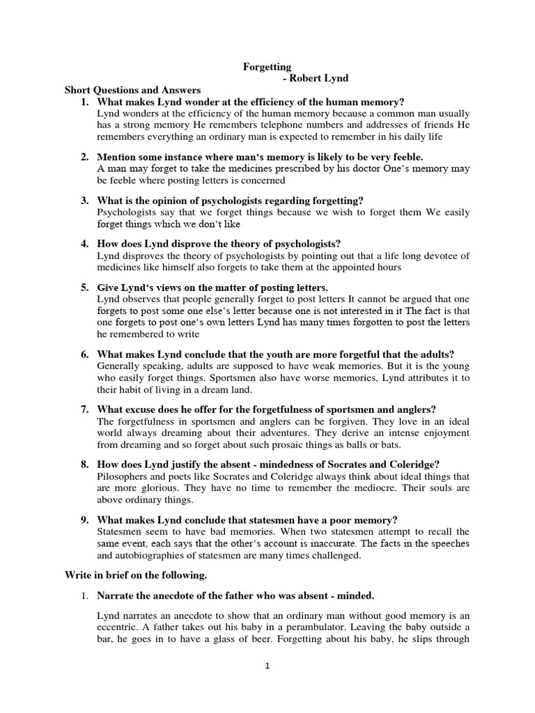 Forgetting | PDF | Memory