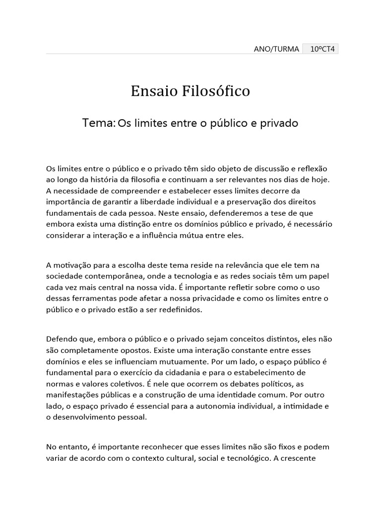 Ensaio Filosófico | PDF
