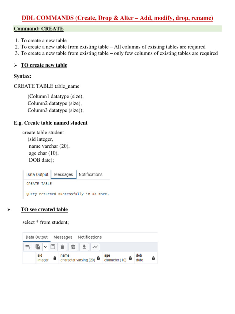 Unit 3 Basics of QB Solution | PDF | Table (Database) | Data Type