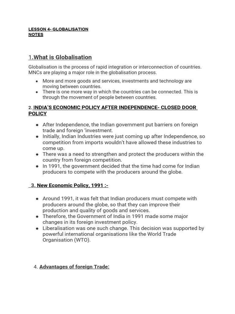Globalisation: A Student's Guide | PDF | Globalization | Multinational ...
