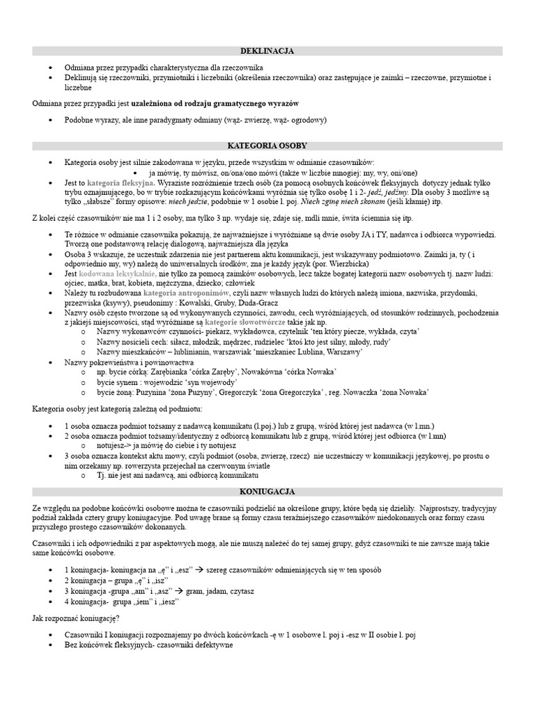 Wsp. Polszczyzna - Kategoria Osoby | PDF