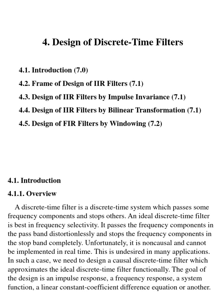 Design Of Iir Filters Pdf Low Pass Filter Systems Theory