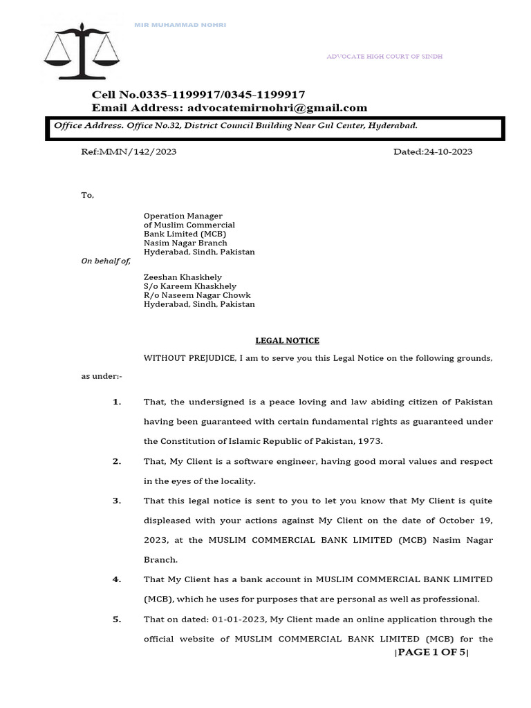 Legal Notice | PDF | Cheque | Banks