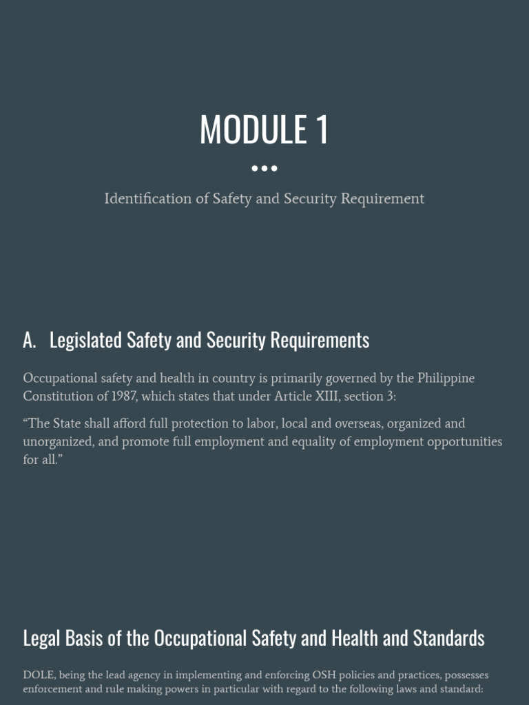 Module 1 | PDF | Occupational Safety And Health | Safety