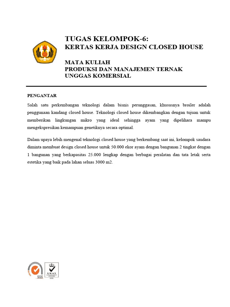 Kel 6 PMTUK-Design Kandang Closed House | PDF