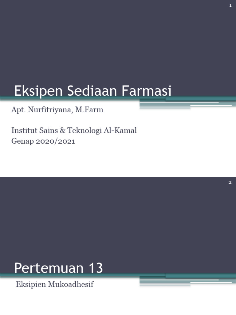 Eksipien Mukoadhesif dalam Farmasi | PDF