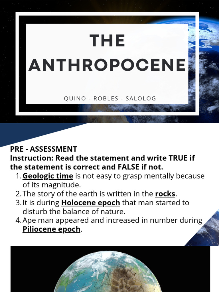 Anthropocene Presentation | PDF | Anthropocene | Geologic Time Scale