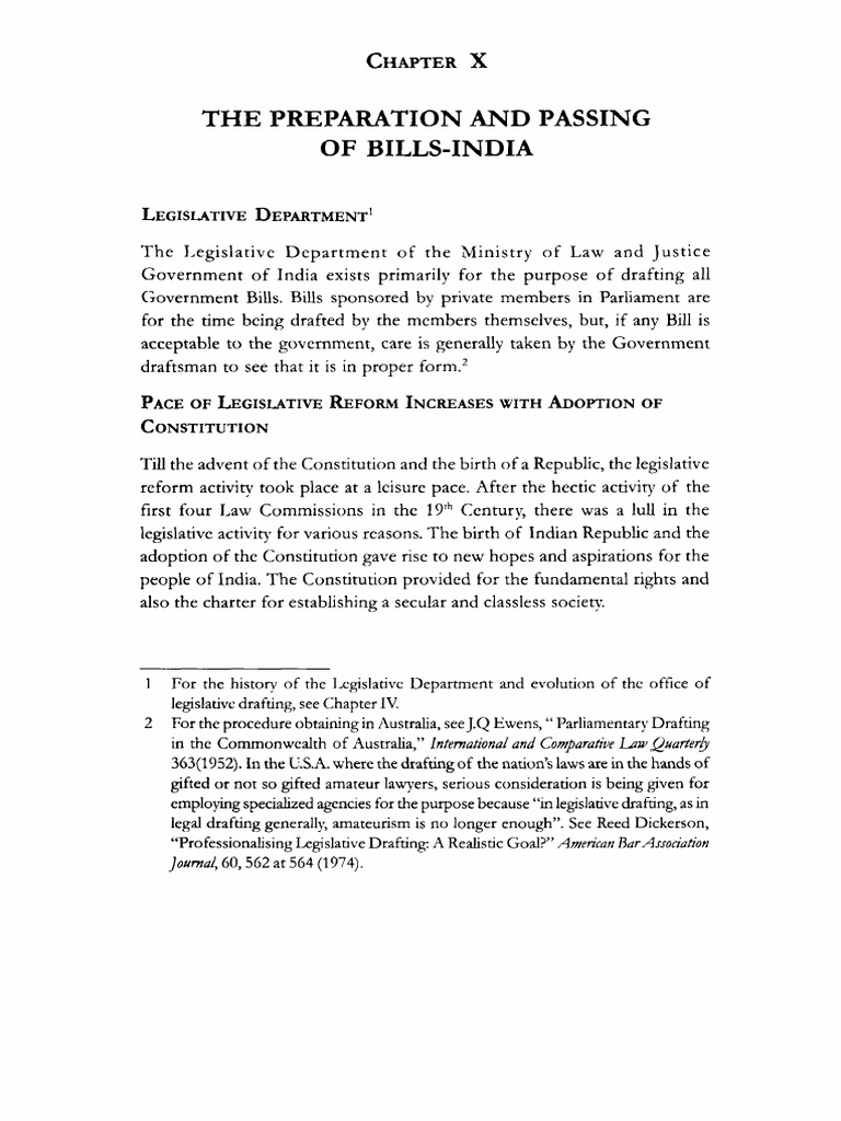 Indian Legislative Bill Drafting | PDF | Bill (Law) | Separation Of Powers