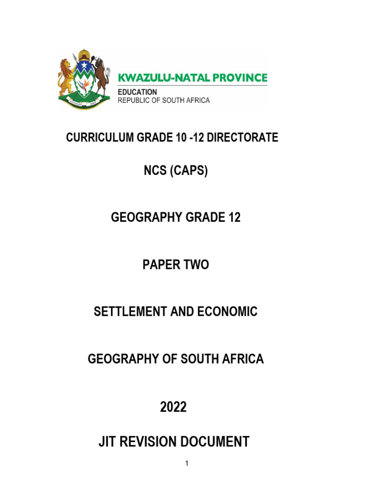 Grade 12 Geography Paper 2 Revision Guide | PDF | Urbanization | Food ...
