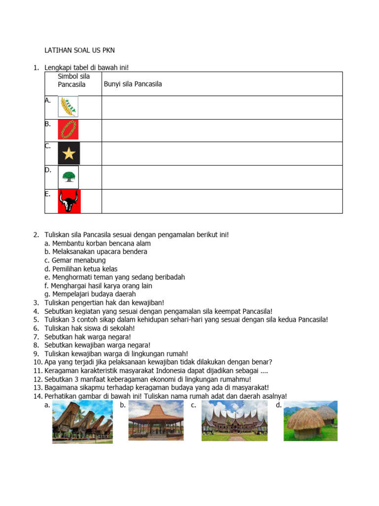 Latihan Soal Us PKN | PDF