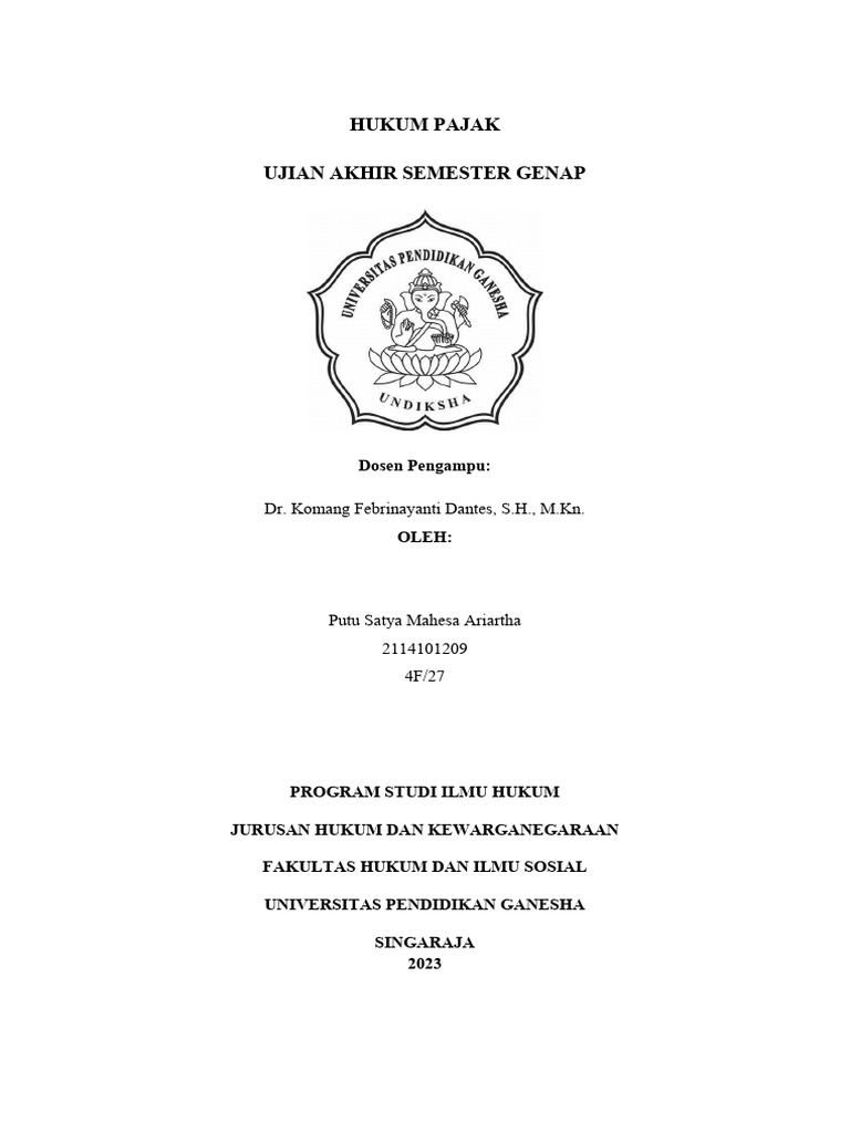 Hukum Pajak | PDF | Hukum