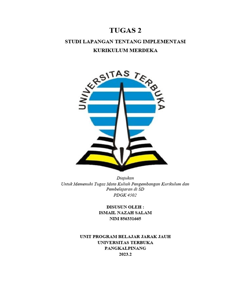 Tugas 2 Pengembangan Kurikulum Dan Pembelajaran Di SD | PDF