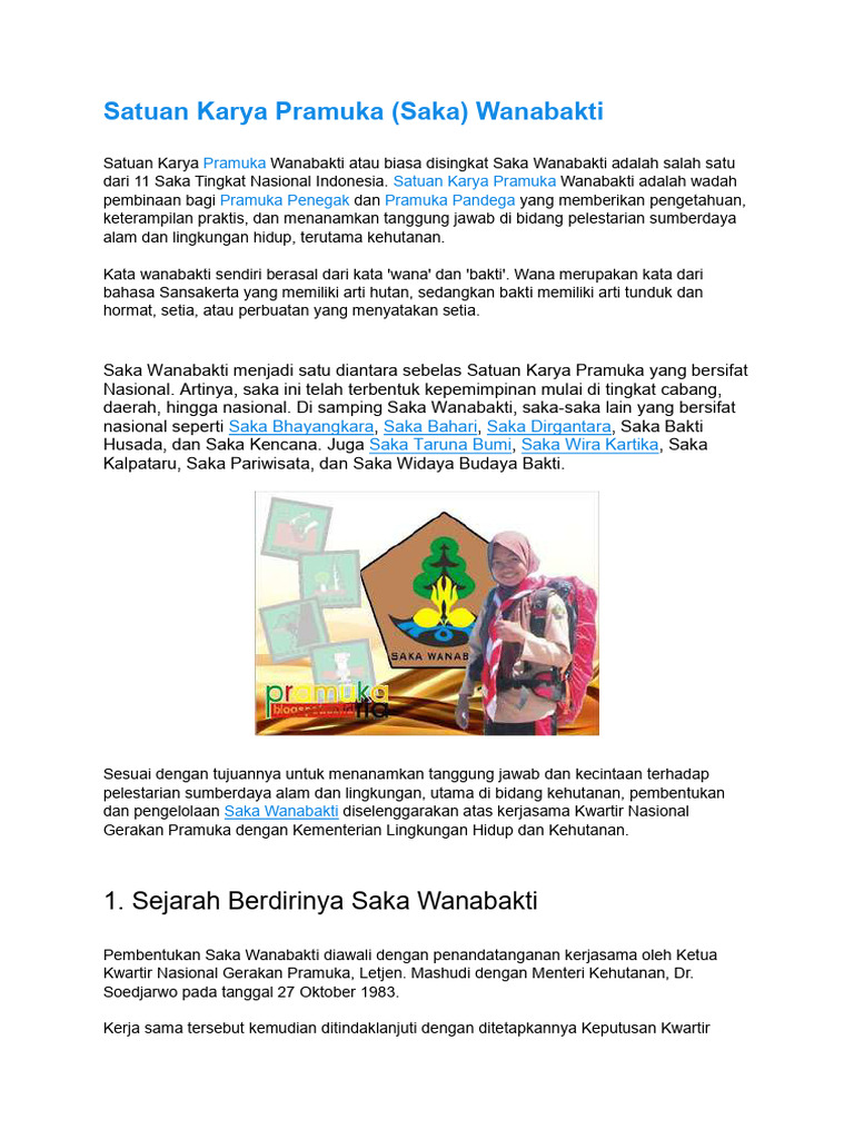 Materi Saka Wanabakti | PDF