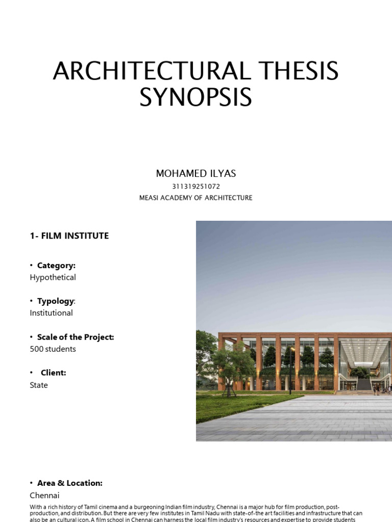 Thesis Synopsis - Mohamed Ilyas | PDF | Sustainable Design | Green Building