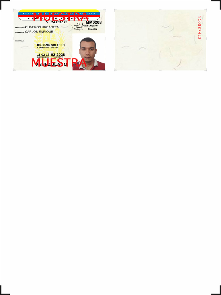 Editable Cedula Hoja Carta | PDF