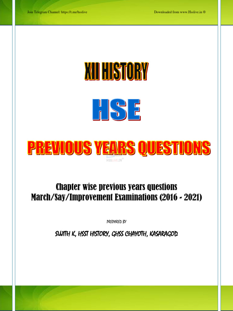 Hsslive Xii History Prvs Qns Sujith | PDF | Indian Rebellion Of 1857 ...