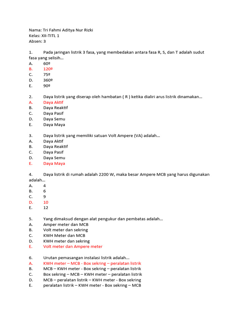 Latihan Soal Ats Ipl - Xii Titl 1 - Tri Fahmi Aditya Nur Rizki | PDF | Teknologi & Rekayasa