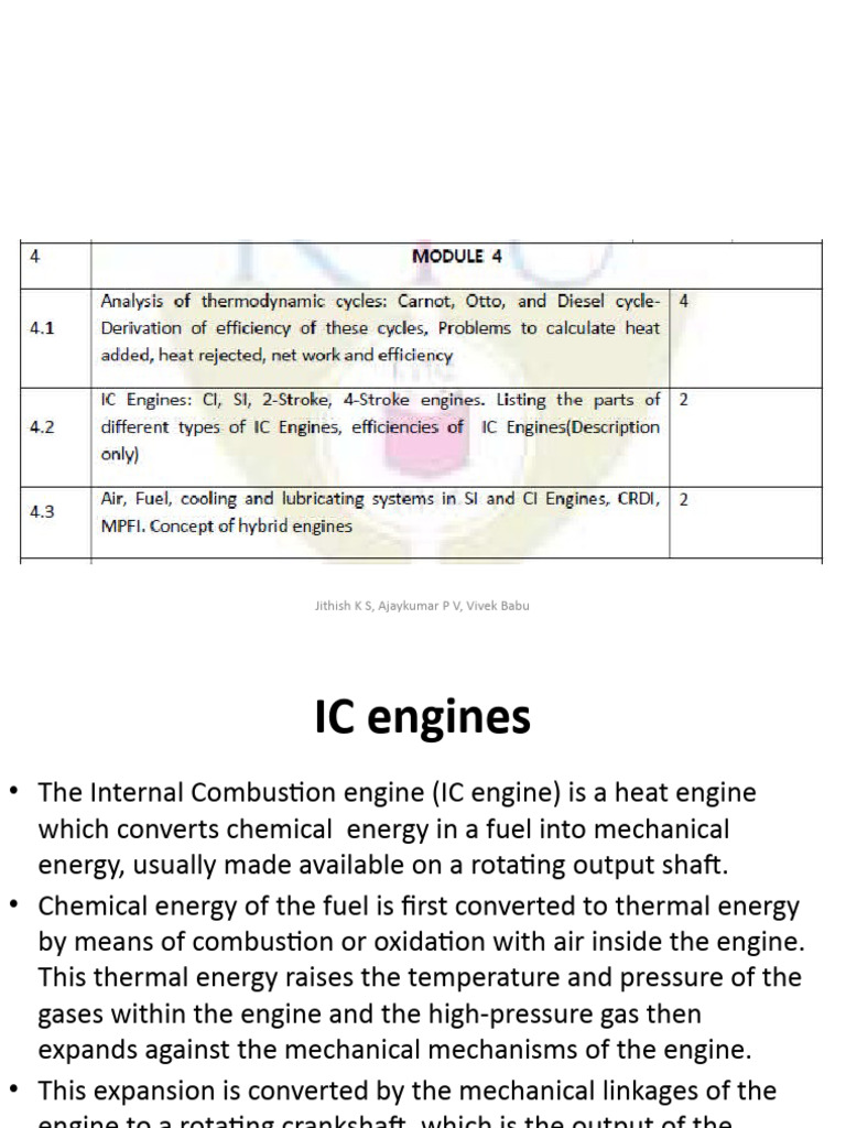 BME MODULE 1 Part 2 | PDF | Internal Combustion Engine | Diesel Engine