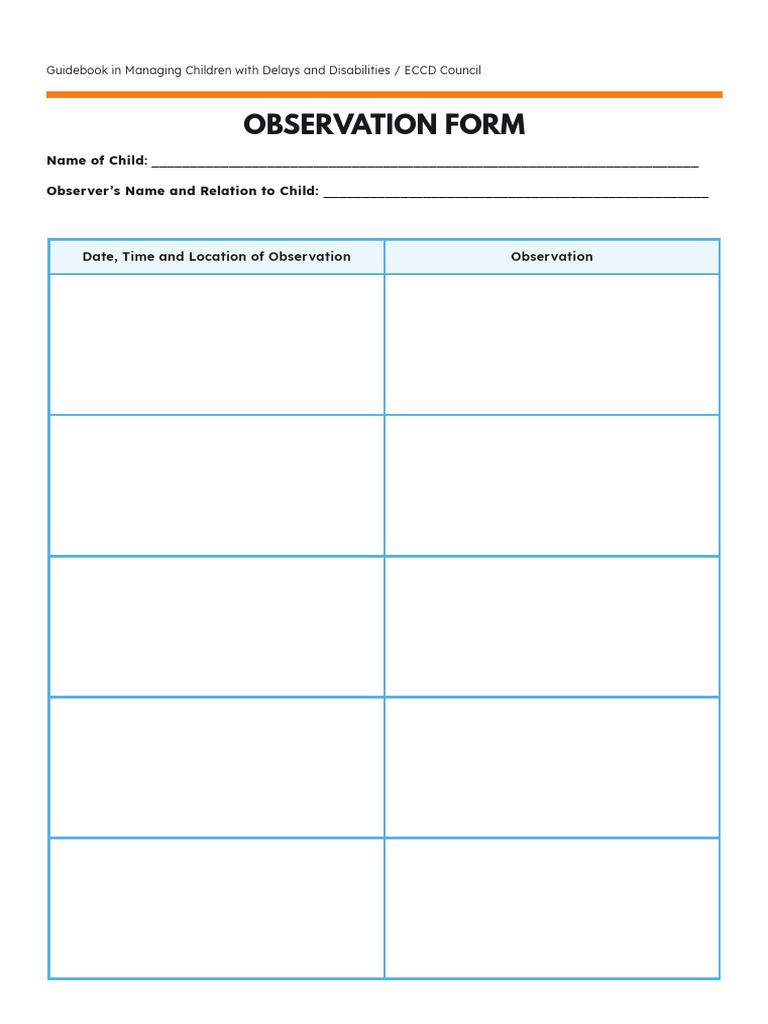 A.observation Form | PDF