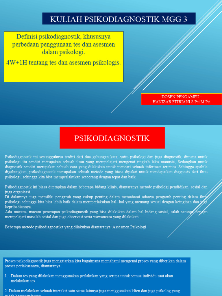 Bahan Kuliah Psiko MGG 3 | PDF