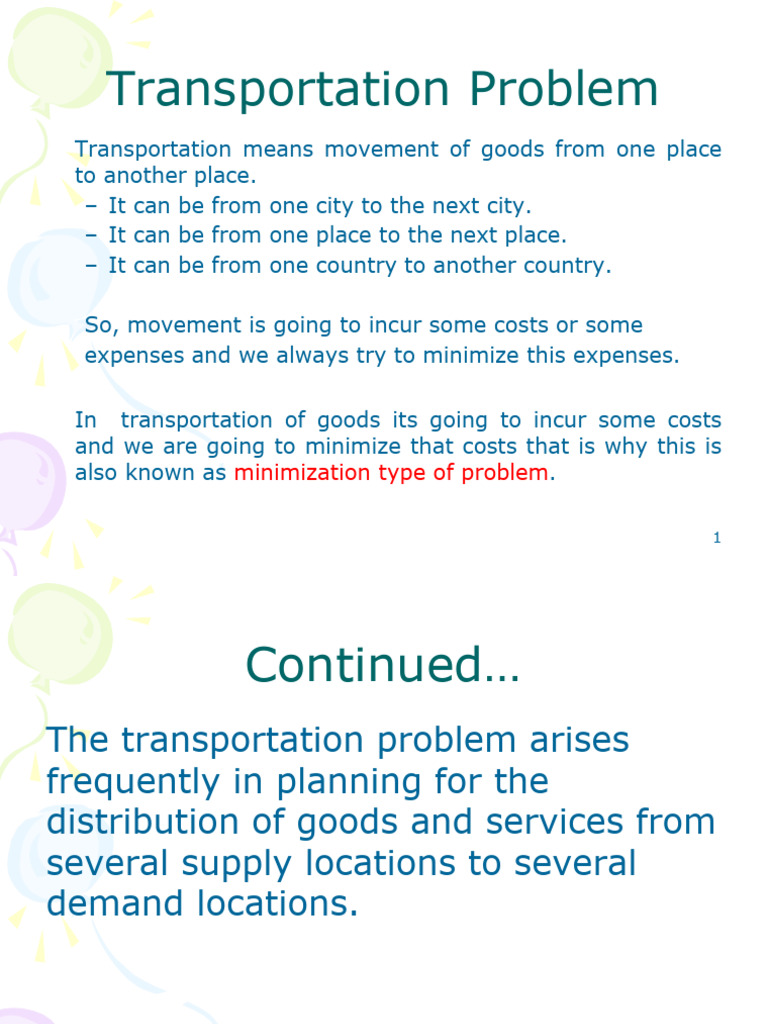 4-Transportation and Assignment | PDF | Mathematical Optimization | Analysis