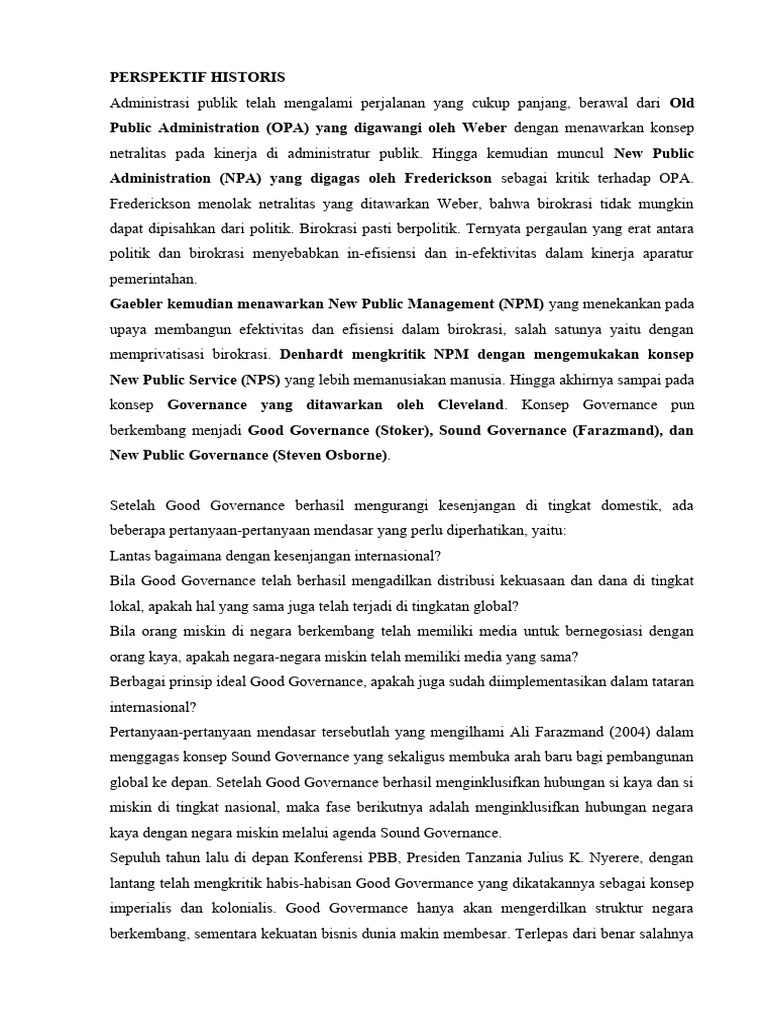 Evolusi dari Good ke Sound Governance | PDF | Politik