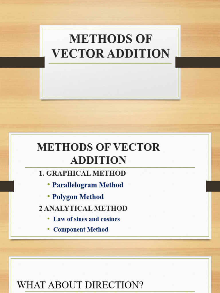 Methods of Vector Addition | PDF | Teaching Mathematics | Abstract Algebra