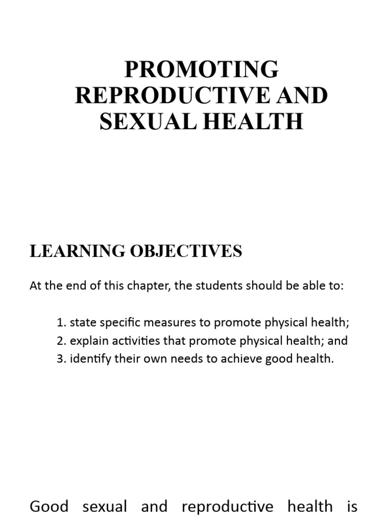 Promoting Reproductive and Sexual Health | PDF | Malnutrition | Nutrients