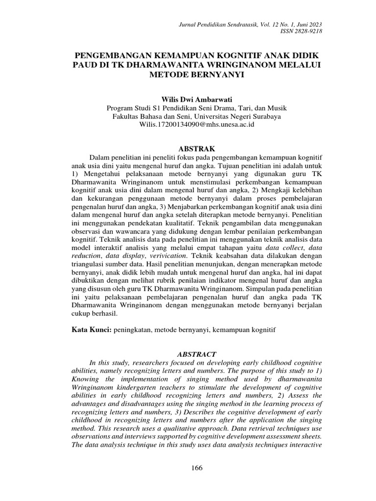 Jurnal Pengembangan Kognitif 2 | PDF