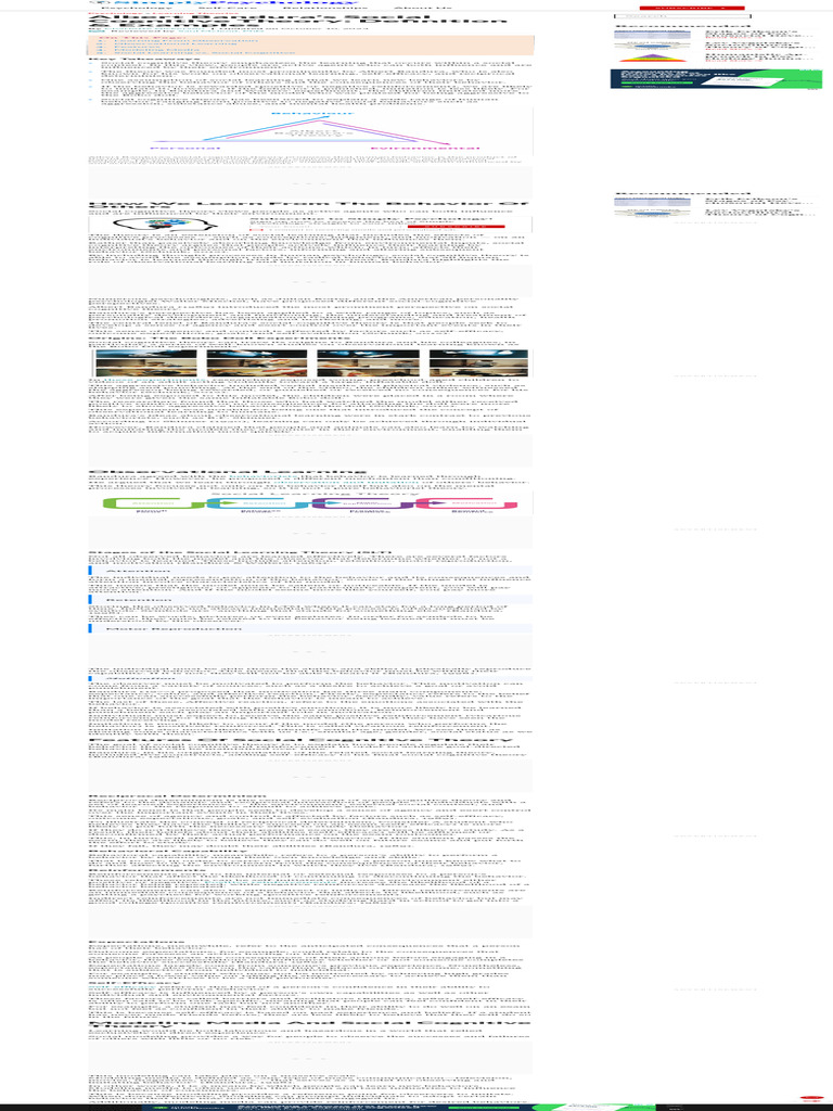 Albert Bandura's Social Cognitive Theory Definition & Examples | PDF ...