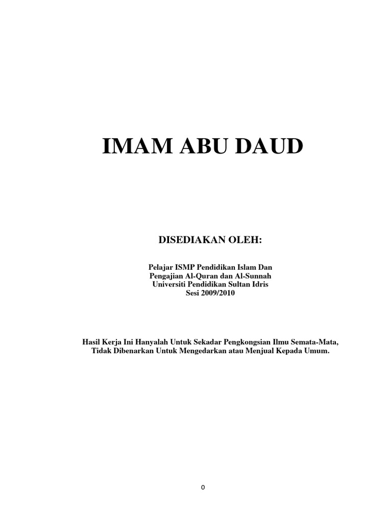 Biografi Imam Abu Daud dan Karyanya | PDF