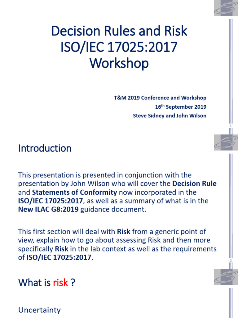 ISO 17025 Decision Rules and Risks | PDF | Risk | Risk Management